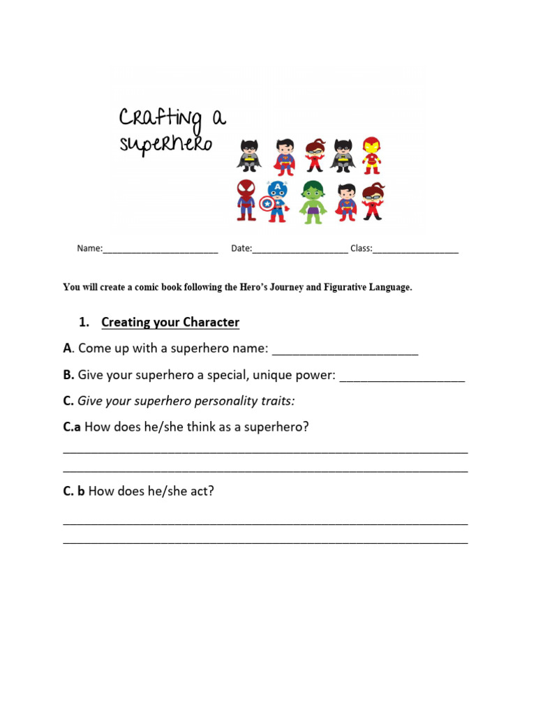Crafting A Superhero - WS | PDF | Superheroes | Hero