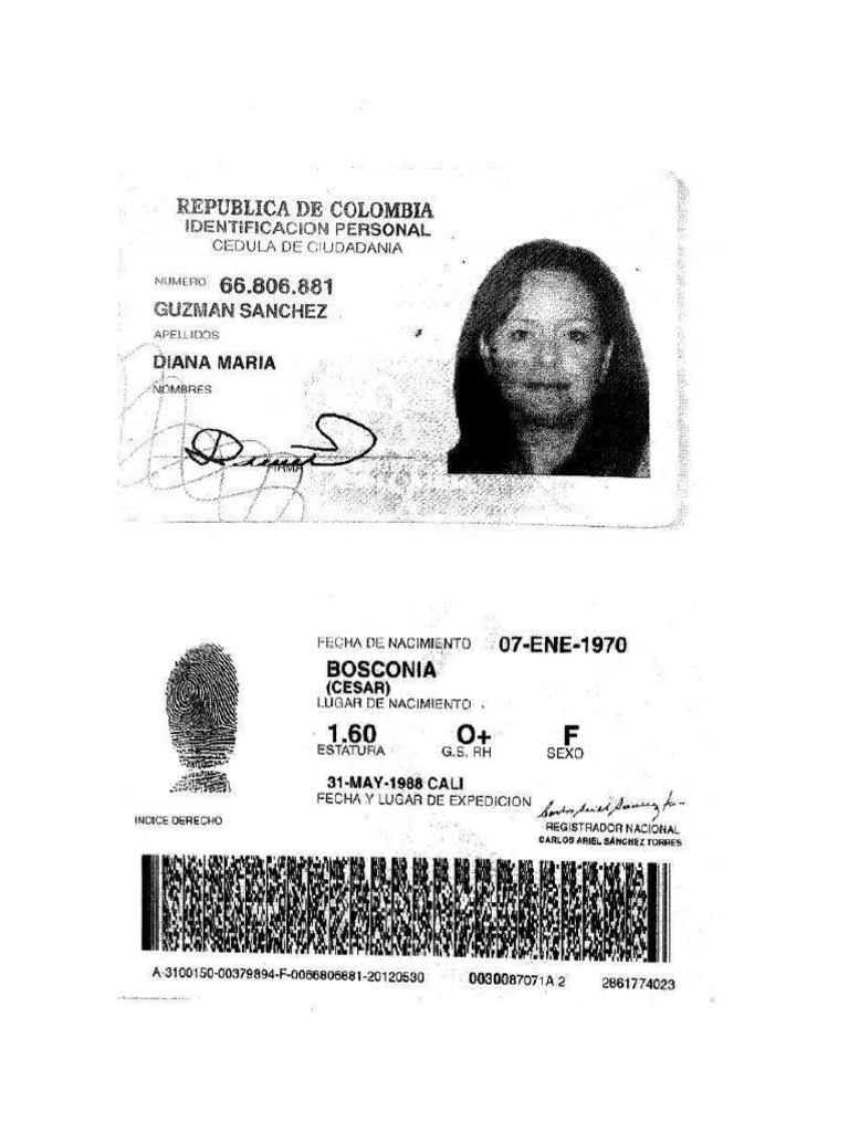 Copía Cedula Diana Maria Guzman Al 150 | PDF