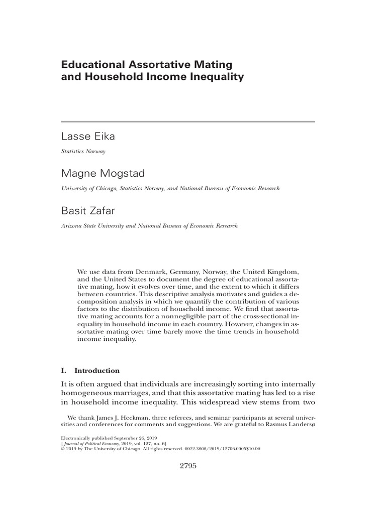 Eika Et Al 2019 Educational Assortative Mating and Household Income ...