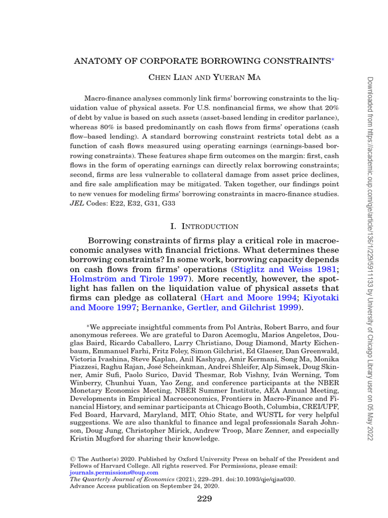 Borrowing Constraint | PDF