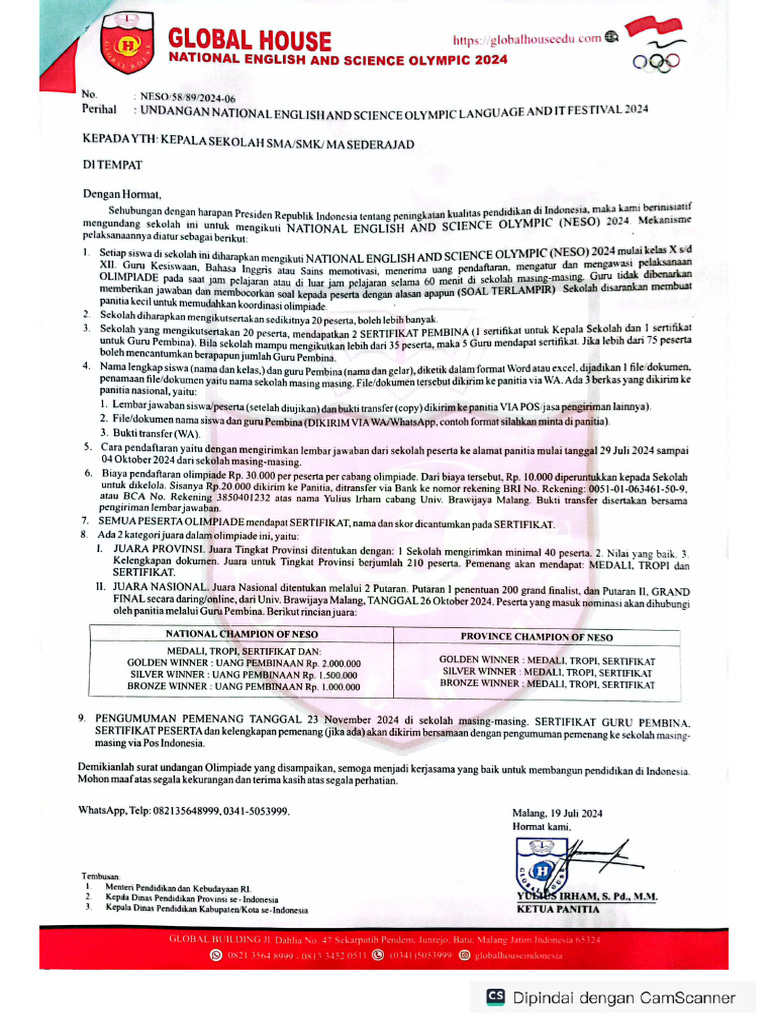 National English and Science Olympic and Language and It Festival 2024 ...