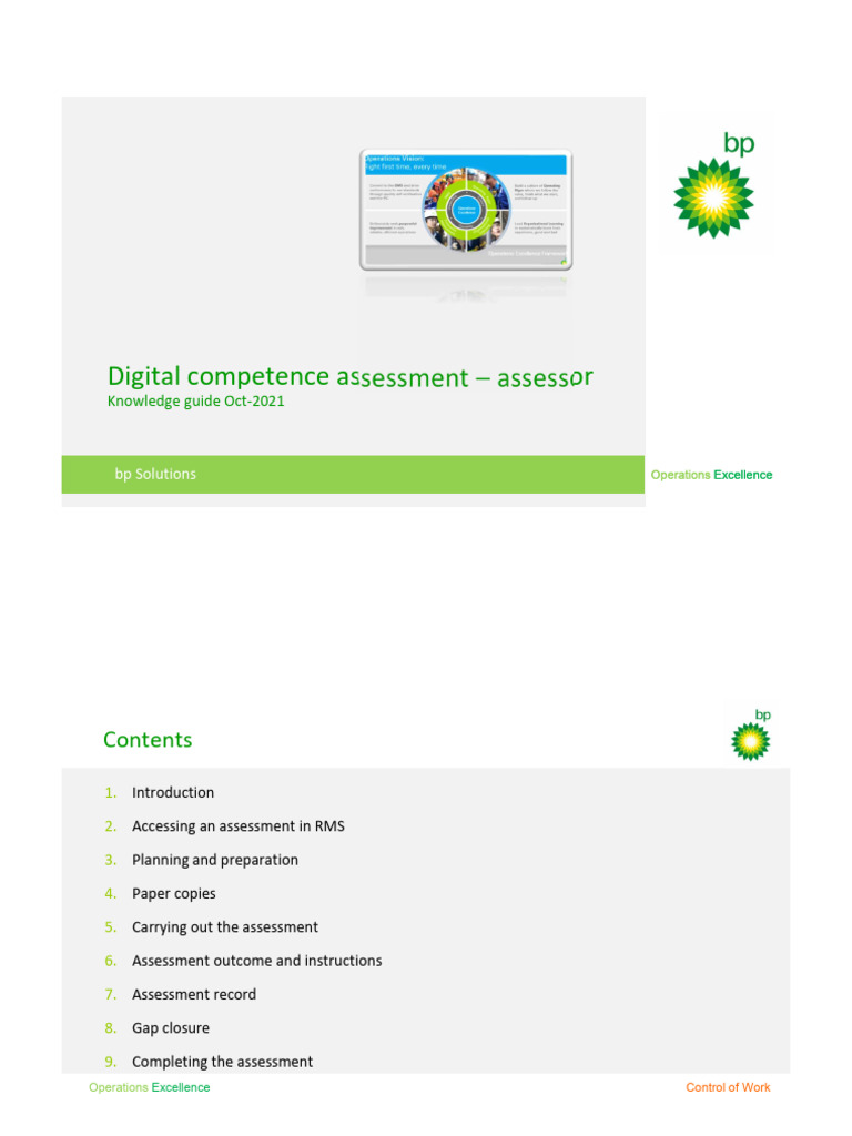 Digital Competence Assessment - Assessor Oct-2021 | PDF