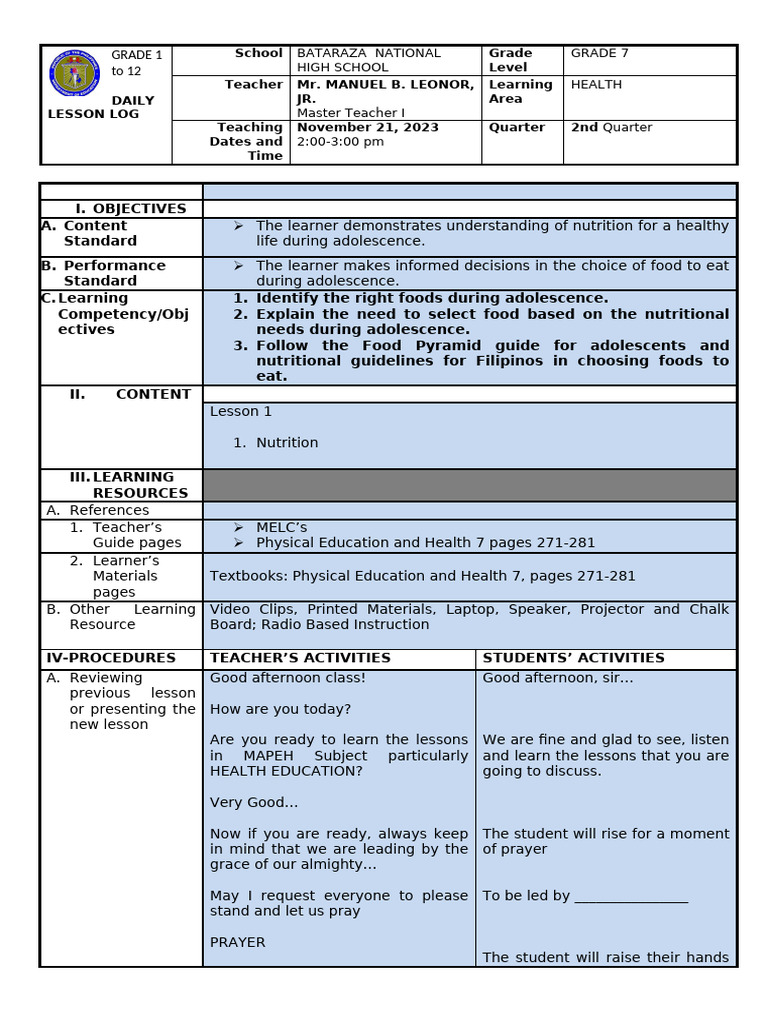 2nd COT 2023 2024 HEALTH | PDF