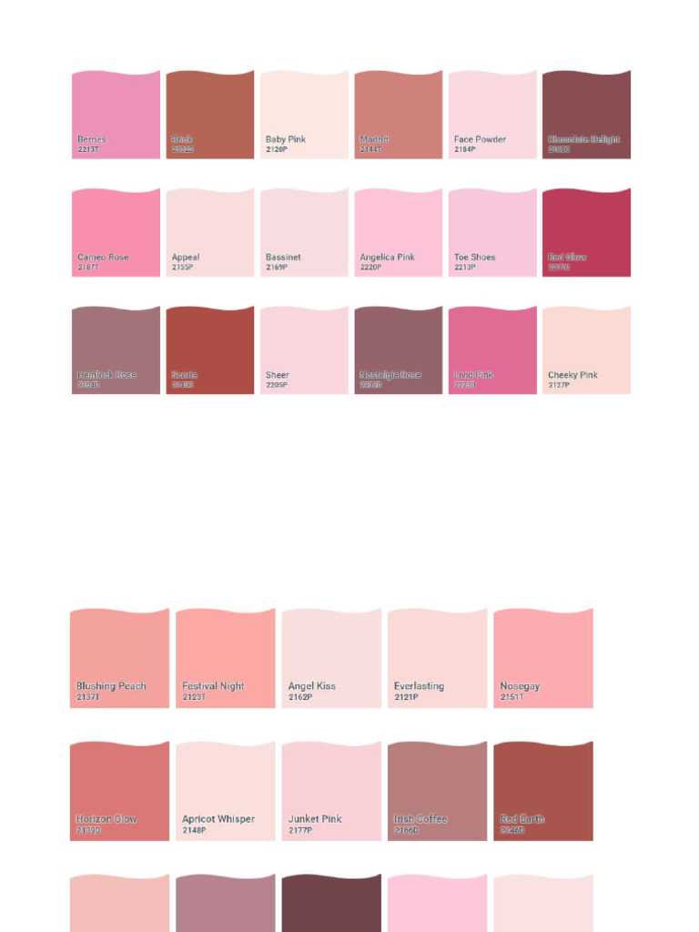 Pink and Red Color Chart | PDF