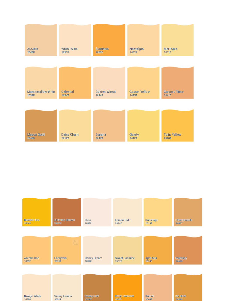 Yellow Color Chart | PDF