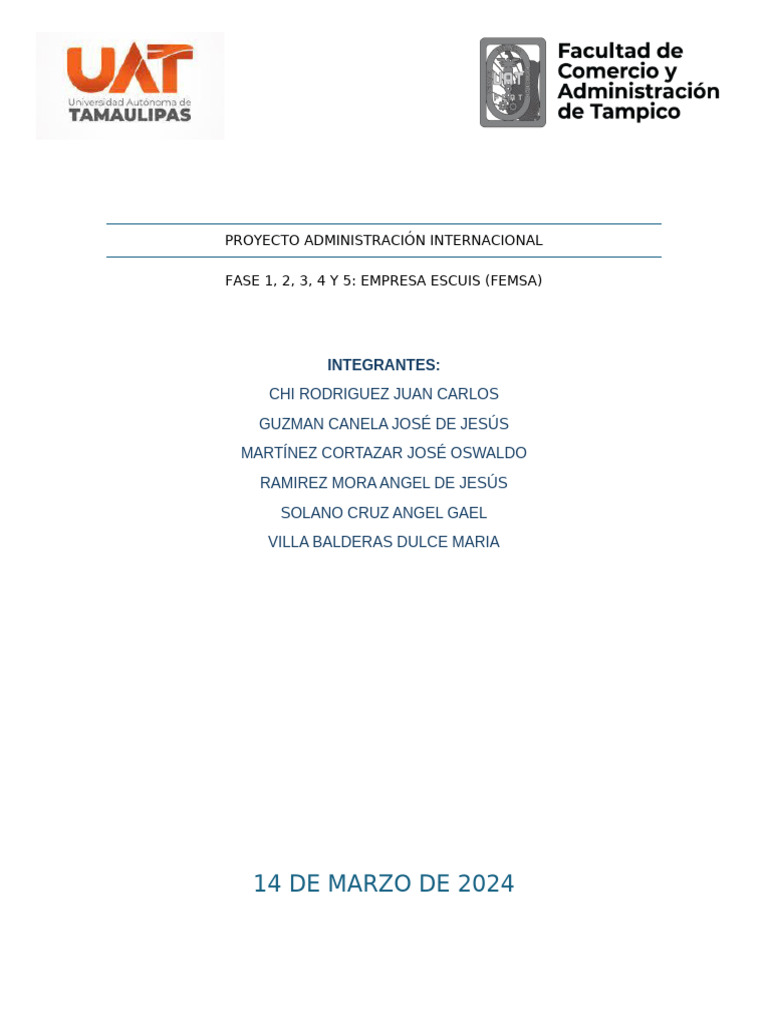 Proyecto Administración Internacional f1234 | PDF