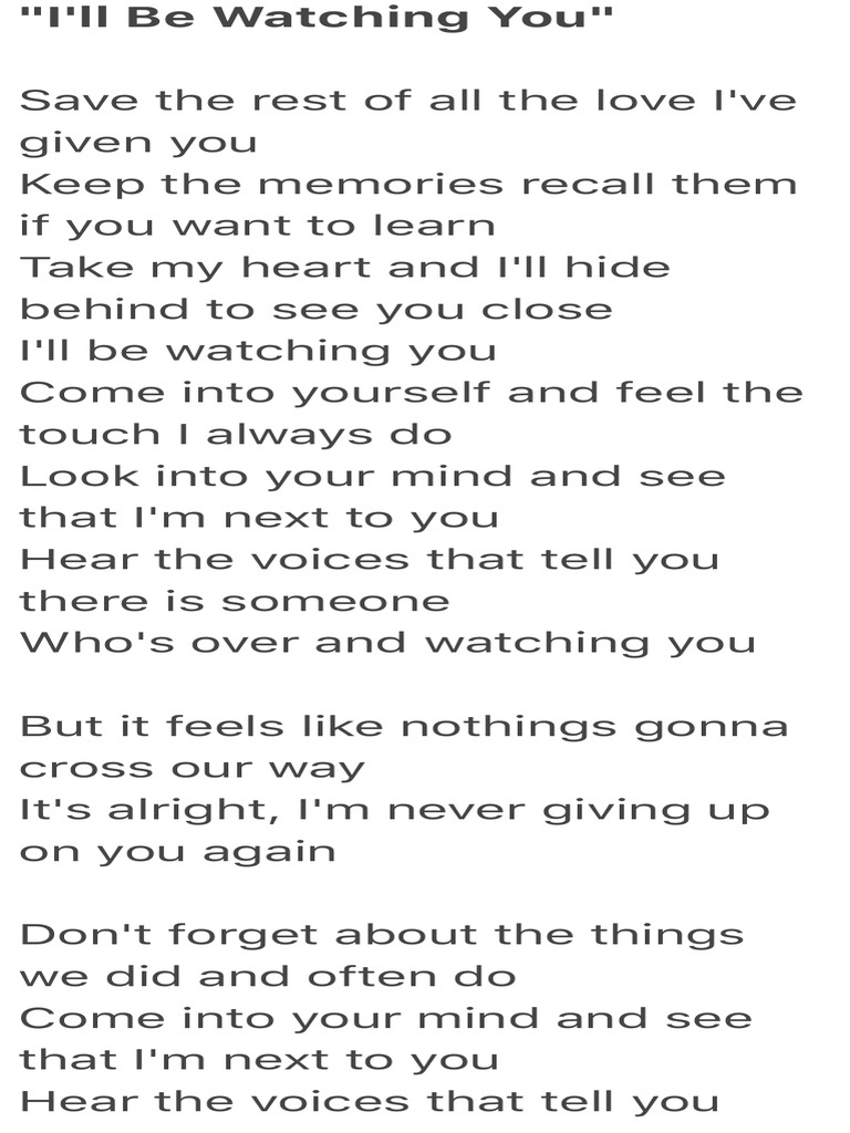 I'll Be Watching You | PDF