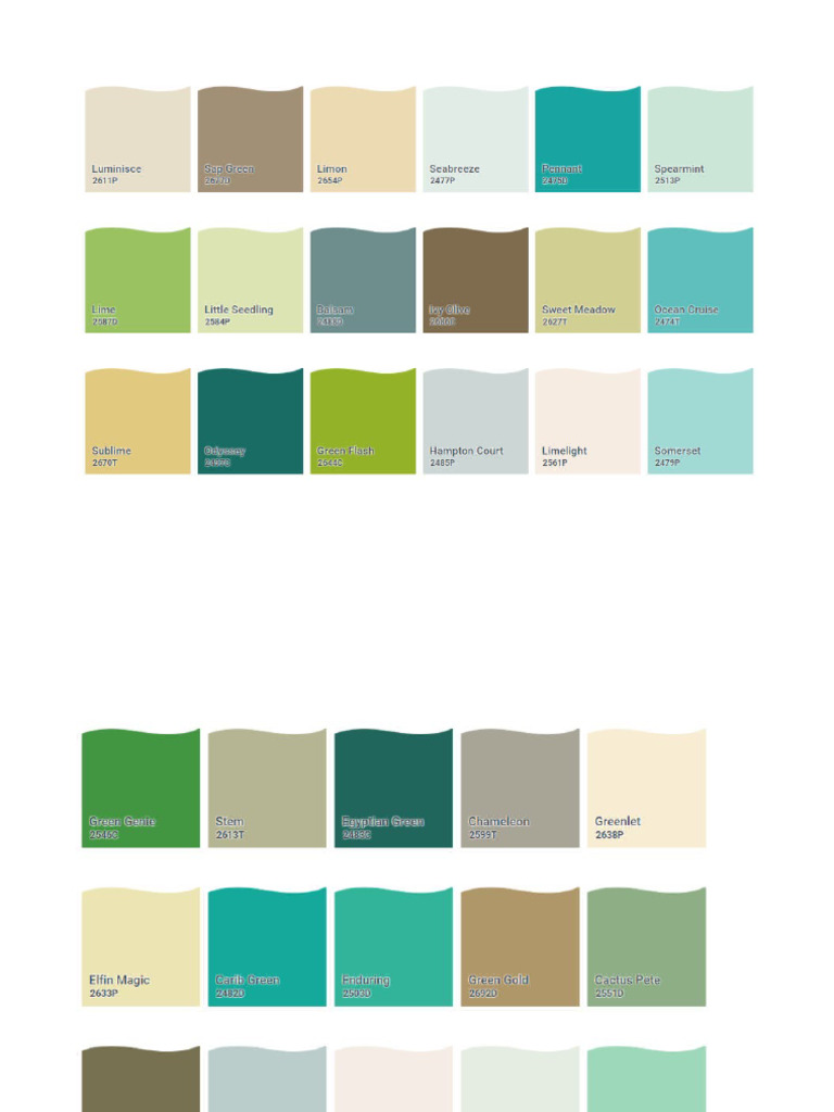 Greens 1 Color Chart | PDF