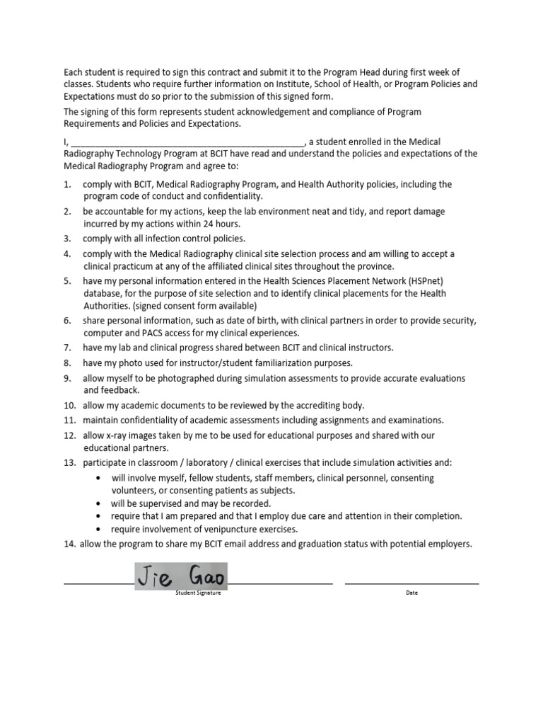 Student Policy Acknowledgemnet | PDF
