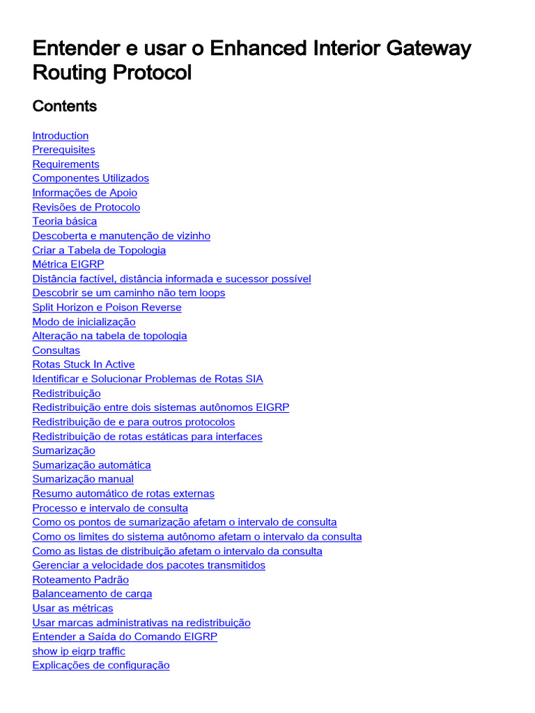 Entender e Usar o Enhabced Interior Gateway Routing Protocol | PDF