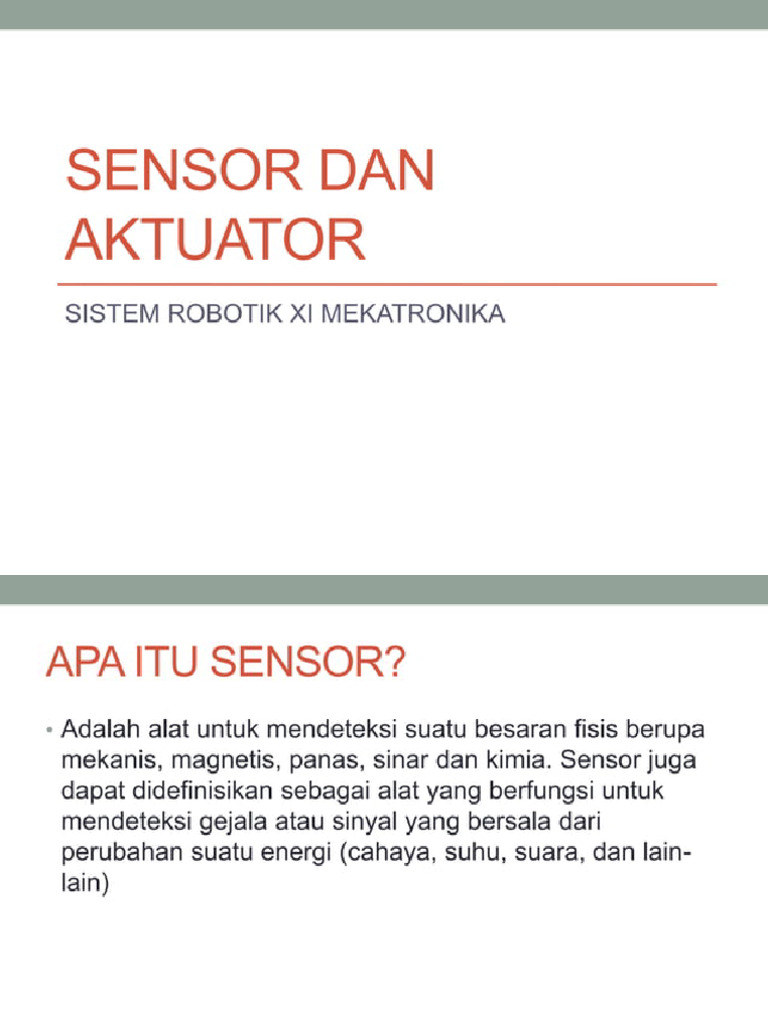 Sensor Dan Aktuator | PDF
