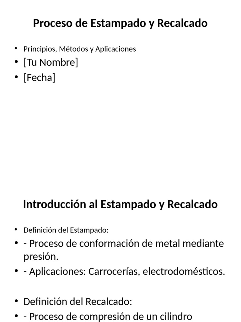 Estampado y Recalcado Presentacion | PDF