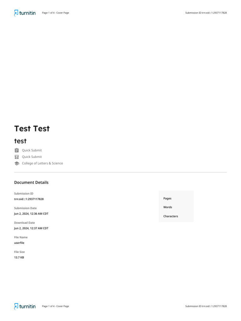 Test Test: Document Details | PDF