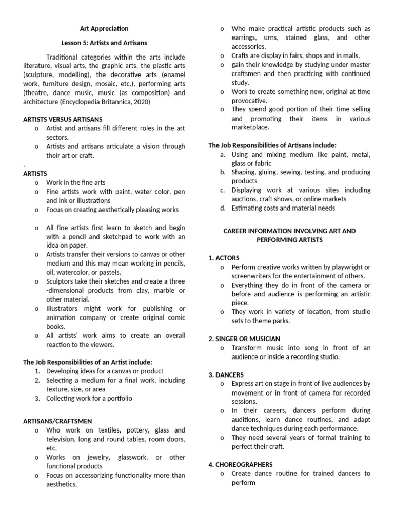 Art Appreciation Reviewer 1 | PDF