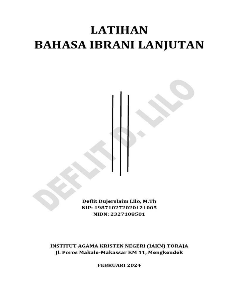 Buku Latihan Ibrani 2 | PDF