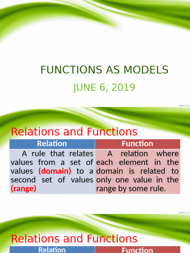 Lesson 1 Functions As Models | PDF
