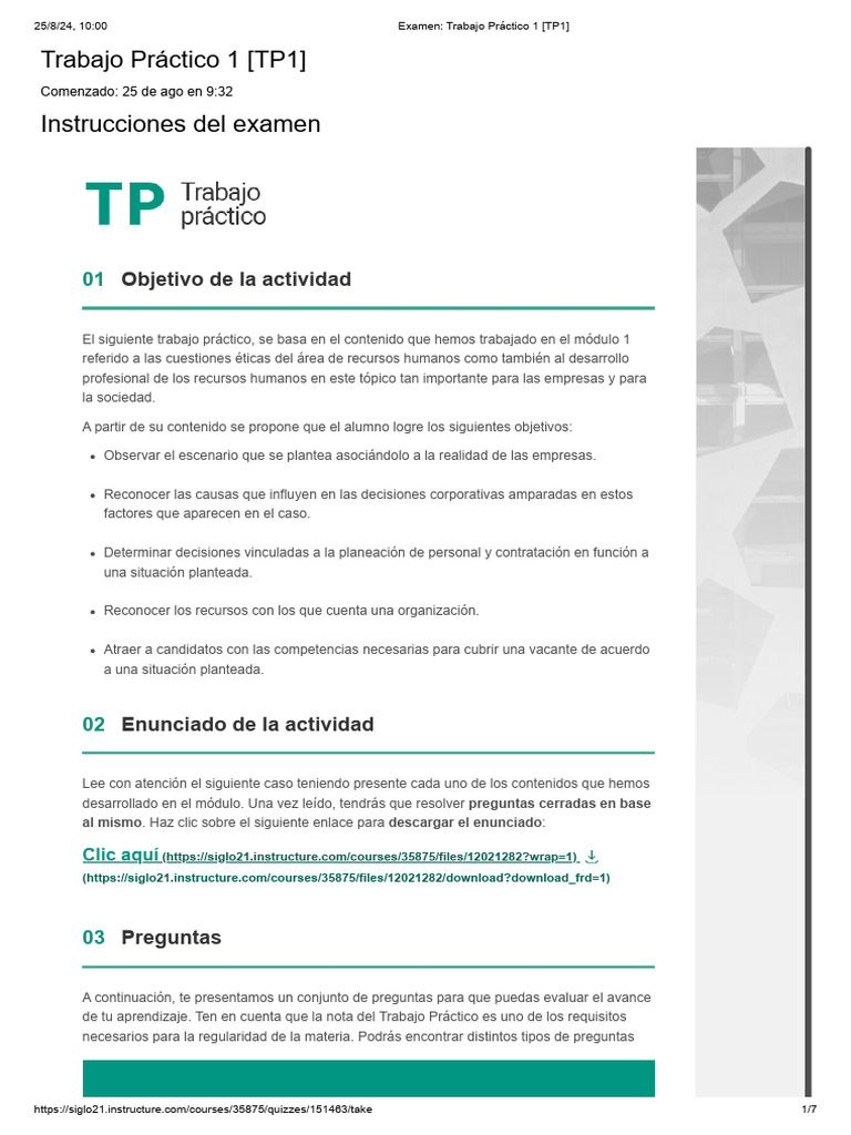 TP1 Selección de Personal 100% | PDF