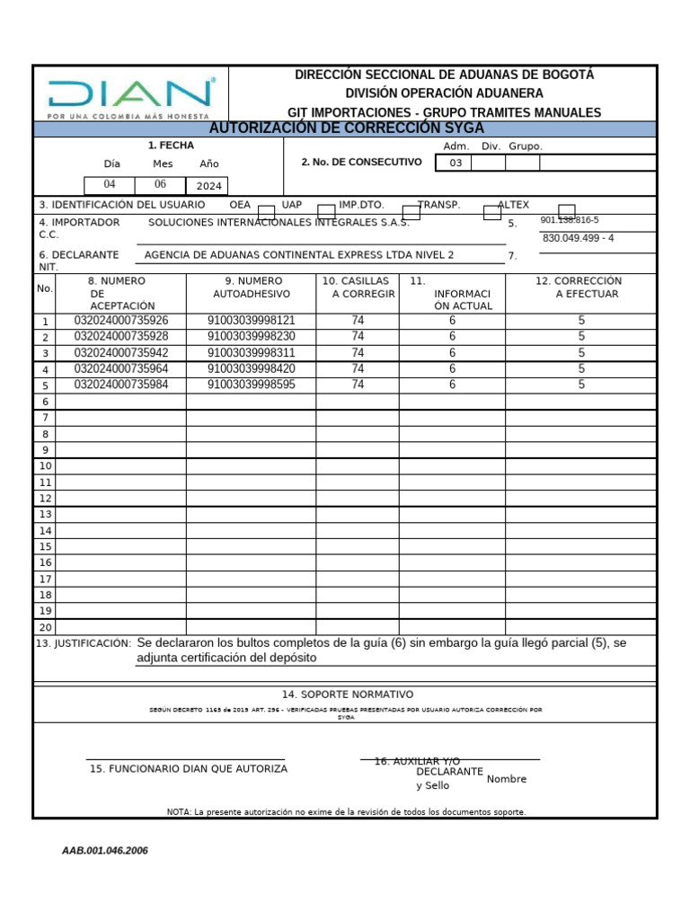 2 Autorizacion de Correccion - Syga | PDF