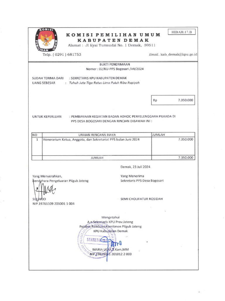 Bukti Honor Pps | PDF