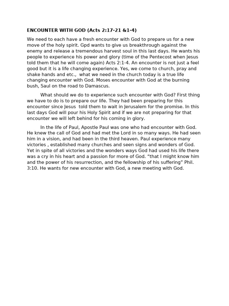 Encounter With God | PDF