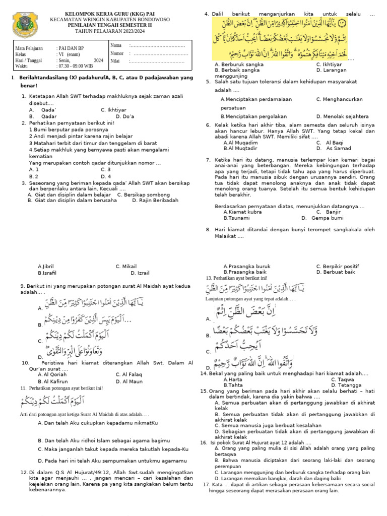 STS PAI KLS 6 2024 | PDF