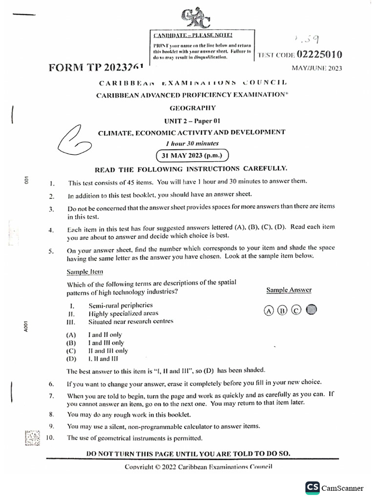 2023 Unit 2 P1 Cape Geography | PDF