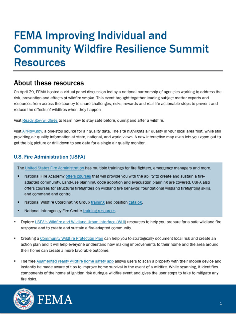 Improving Individual Community Wildfire Resilience Resources | PDF