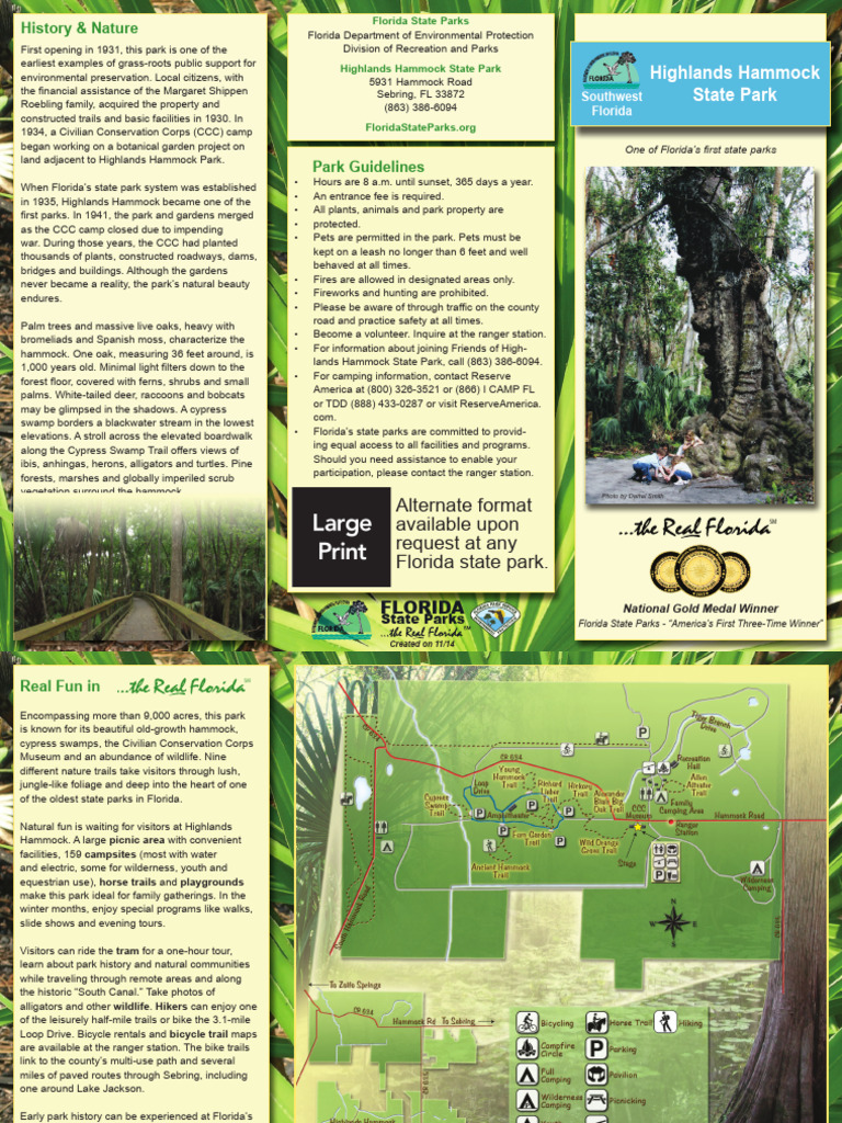 Highland Hammock State Park Map | PDF
