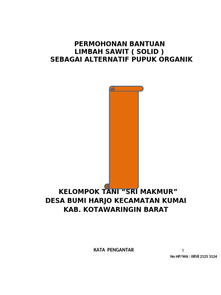 Permohonan Limbah Sawit untuk Pupuk | PDF