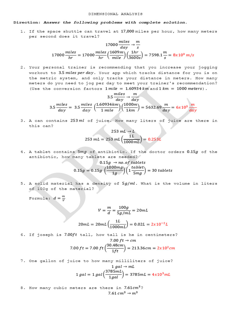Dimensional Analysis | PDF