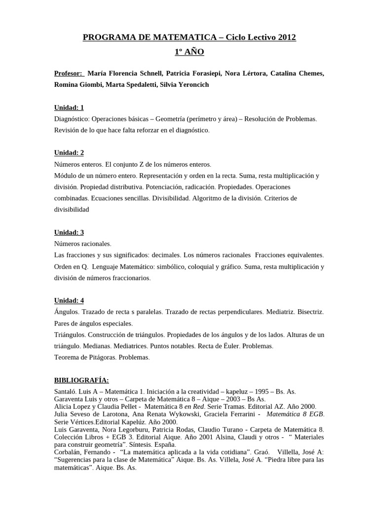 Programa 1ro y 2do | PDF