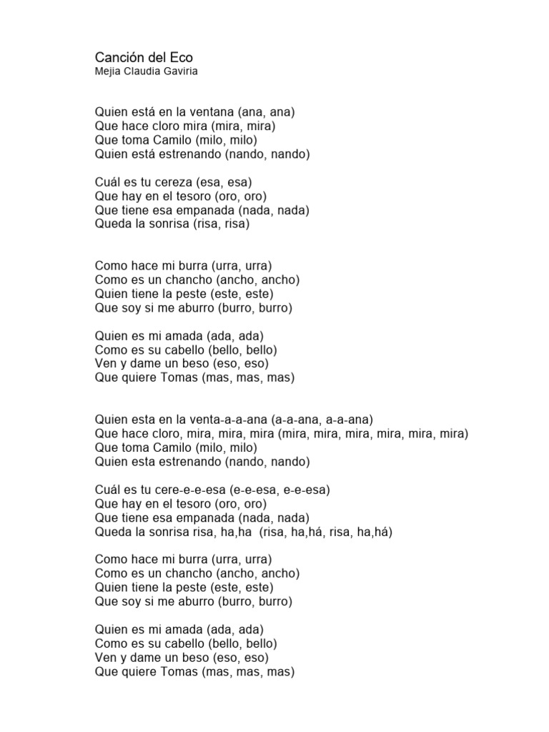 Cancion Del Eco - Letra | PDF