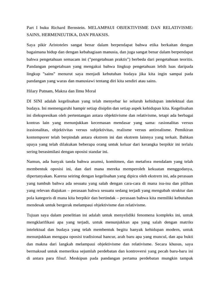Part I Buku Richard Bernstein | PDF