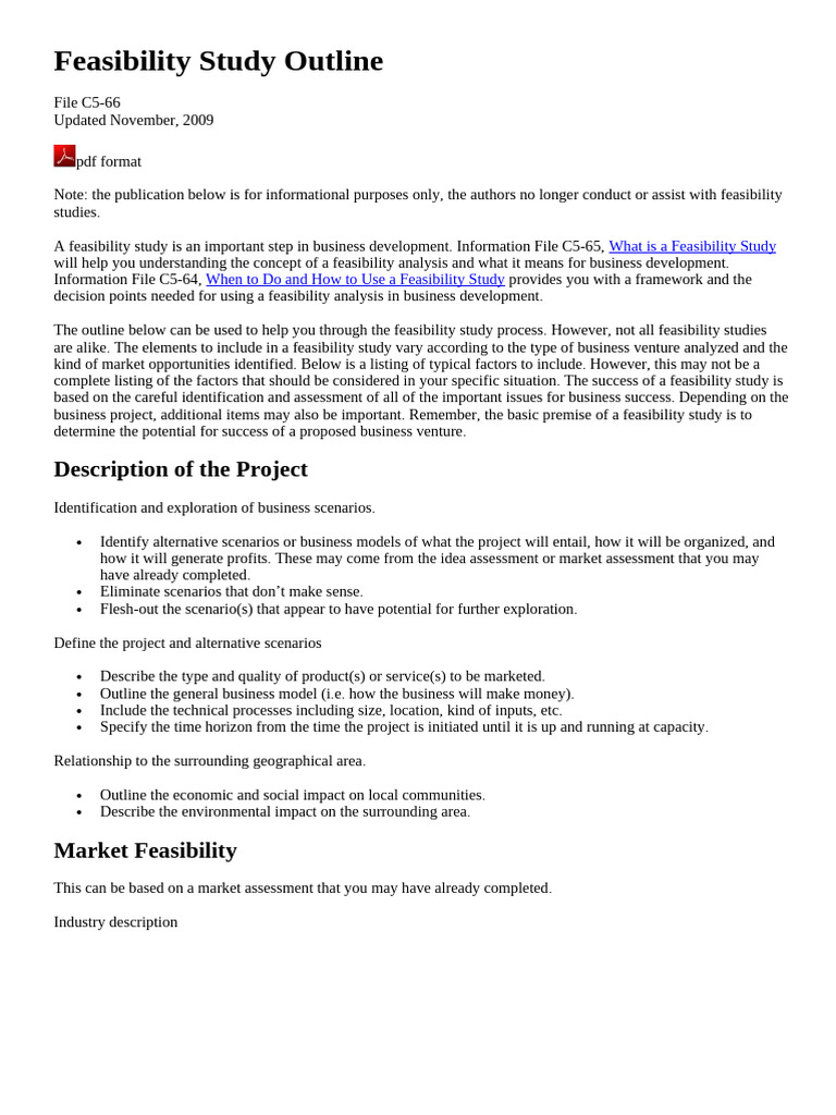 Feasibility Study Outline | PDF