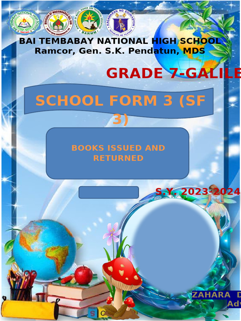 School Form 3 (SF 3) : Grade 7-Galileo | PDF