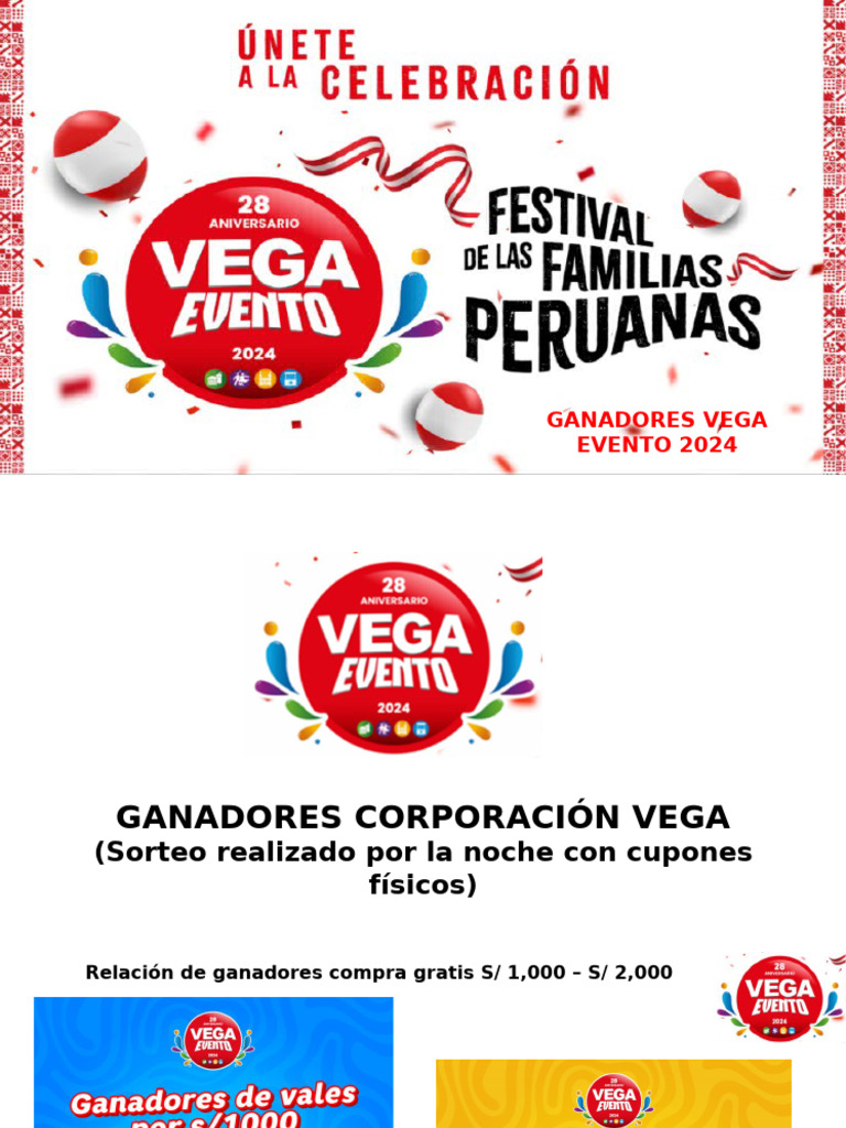 Entrega de Premios 1,000 y 2,000 - Vega Evento 2024 | PDF
