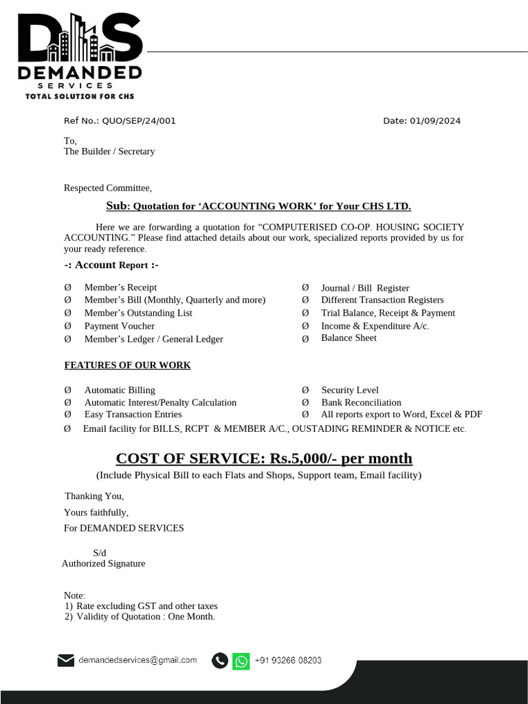 QuotatioN For Accounting Work | PDF