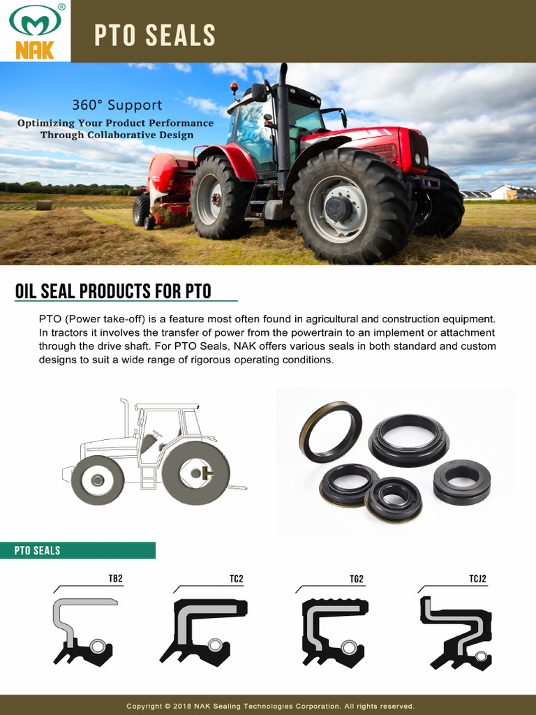 NAK Product Information of Tractor PTO Seals | PDF