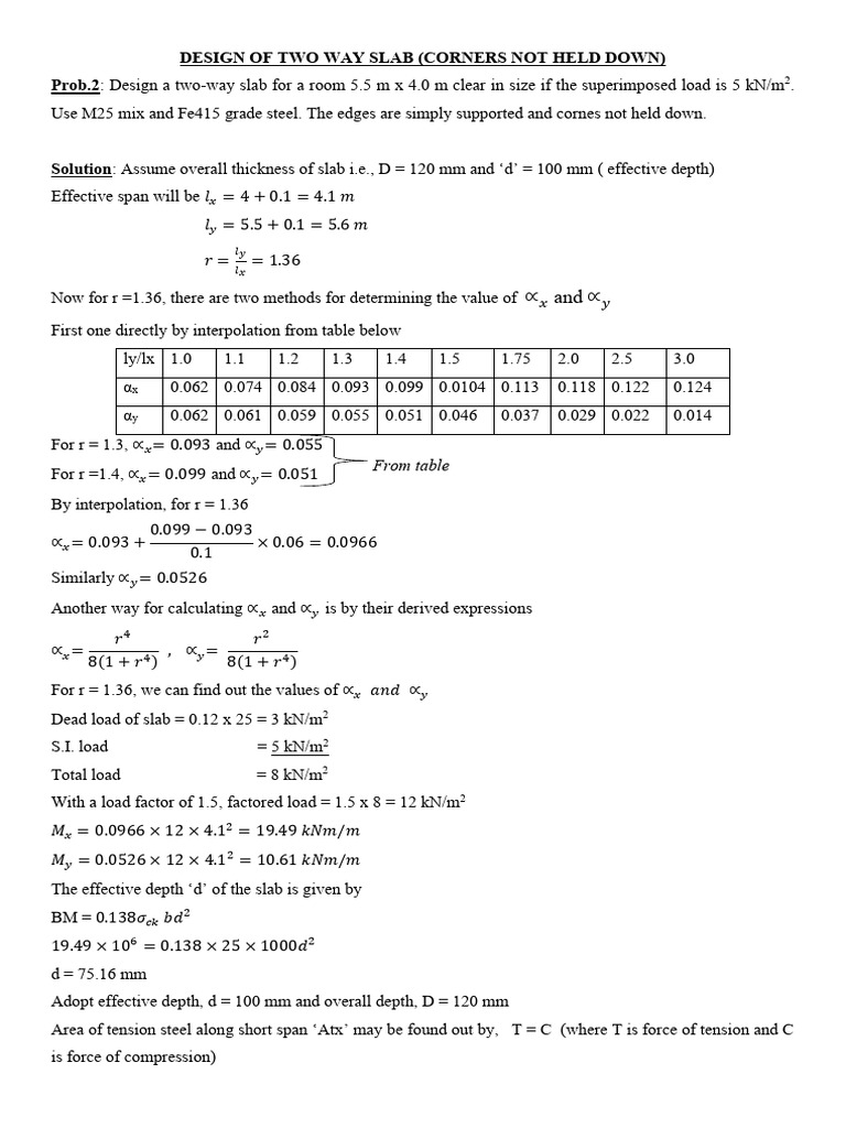 Design of Two Way Slab | PDF | Civil Engineering | Building Engineering