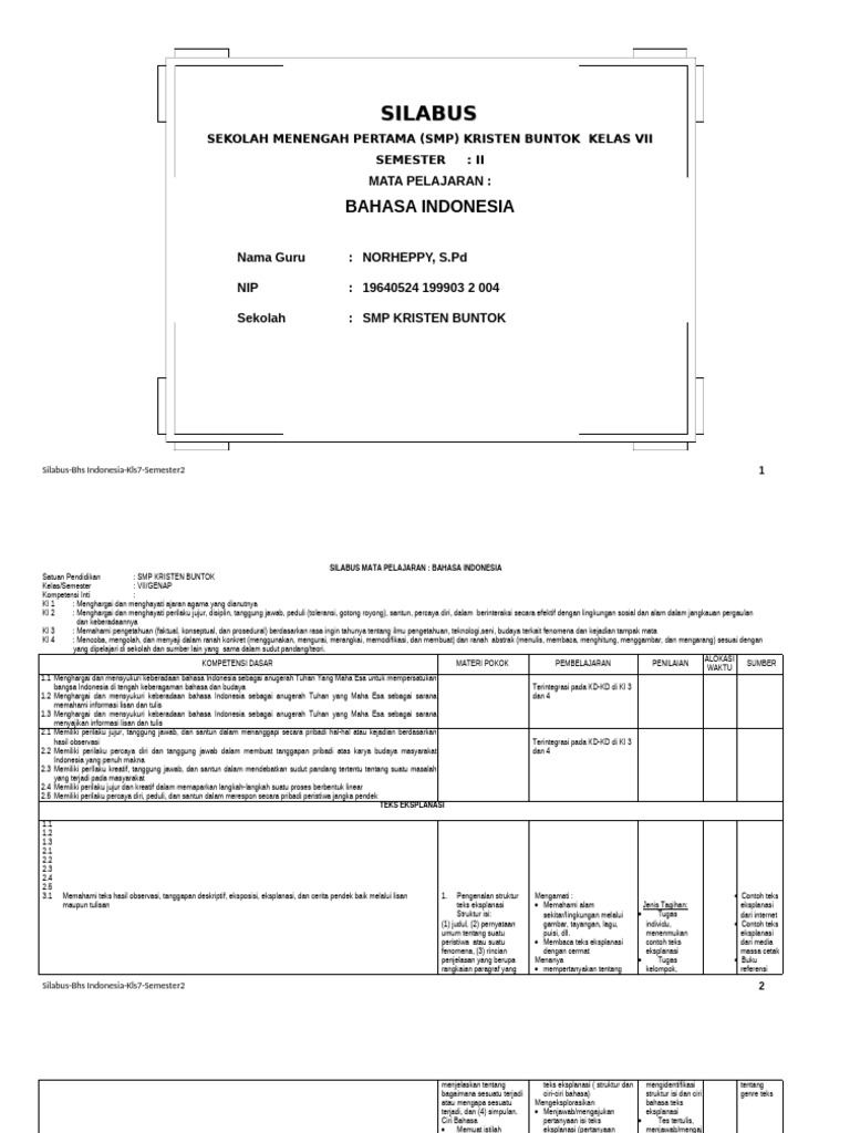 Silabus Semester II | PDF