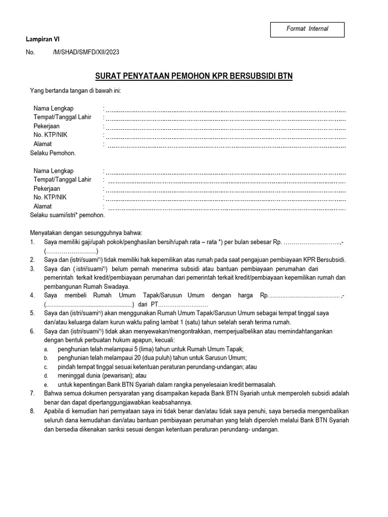 Form Subsidi TTD Kelurahan Atau Instansi Bekerja1 | PDF