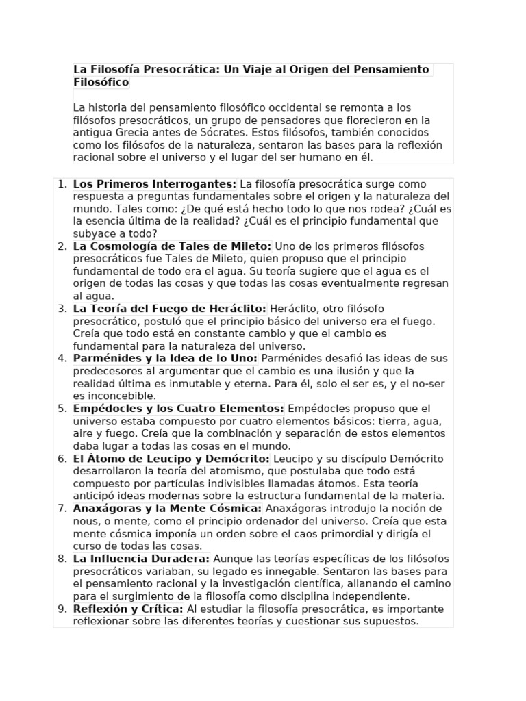 Filosofia Presocratica | PDF