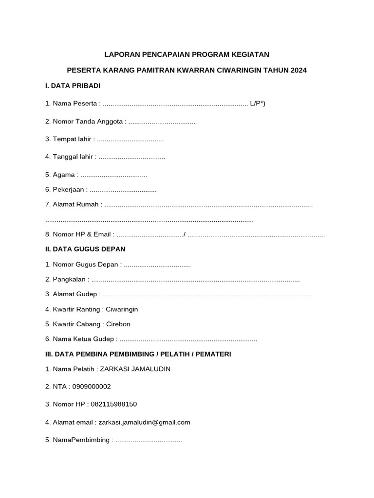 Laporan Pencapaian Program Kegiatan KP 2024 | PDF