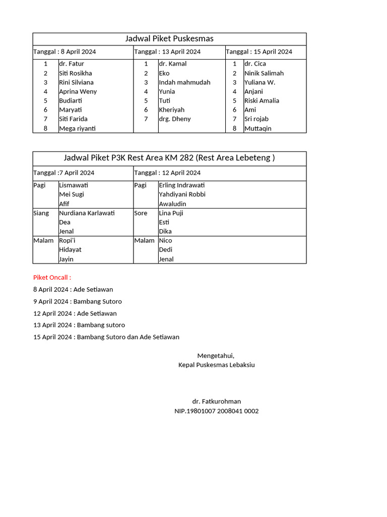 Jadwal Pos Pam 2024 | PDF