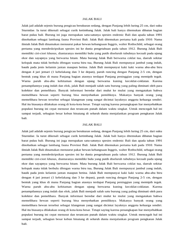 Jalak Bali | PDF