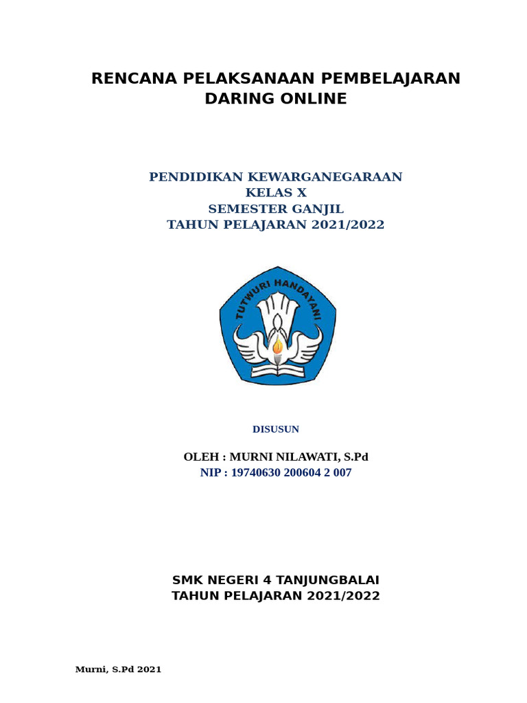 Cover RPP Daring 2021 SMK4 | PDF