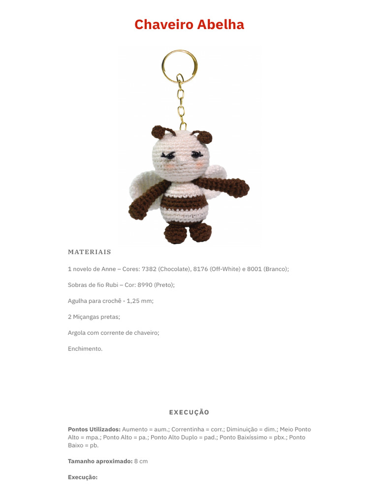 Chaveiro Abelha | PDF