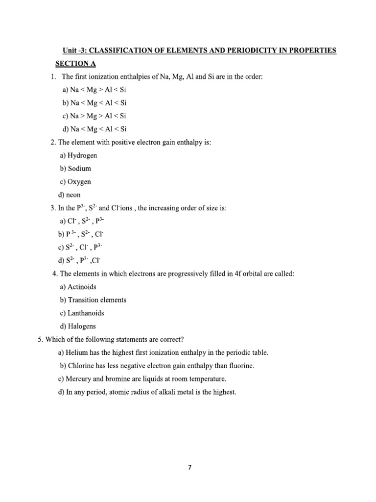 Classification of Elements | PDF