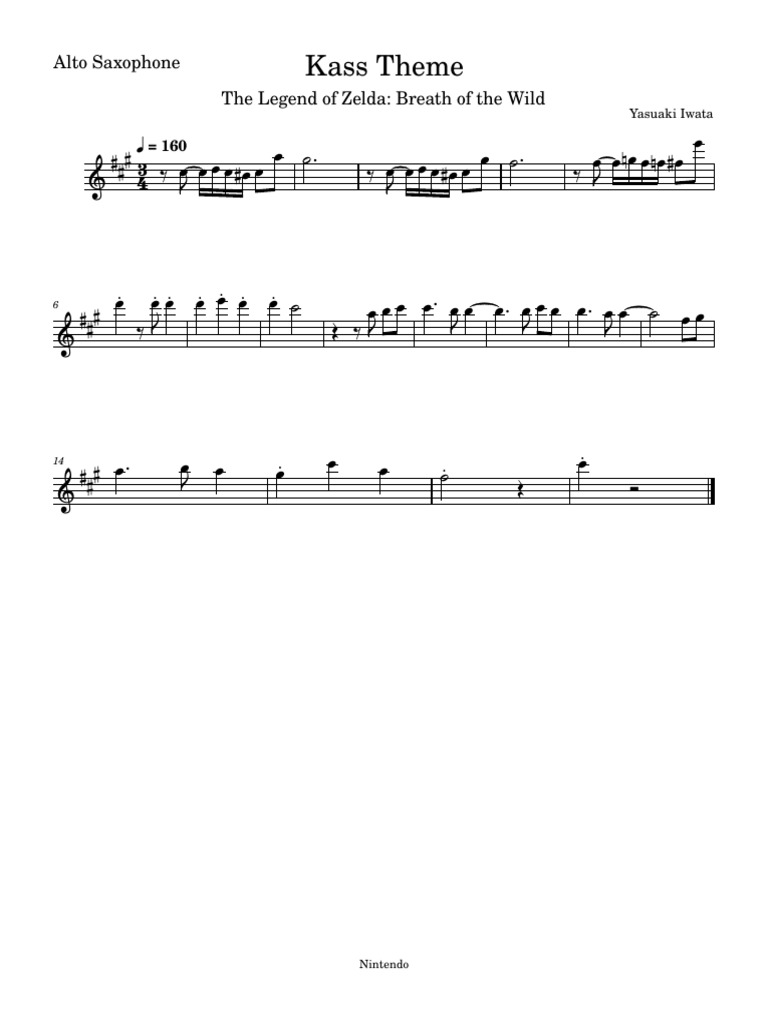 Kass Theme-Alto Saxophone | PDF