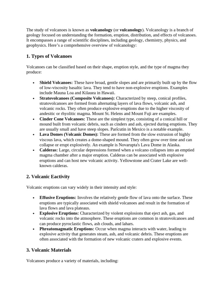 The Study of Volcanoes Is Known As Volcanology | PDF | Volcano | Social ...